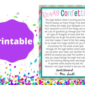 Digital Ready Confetti, Night Before School, First Day of School, Back ...