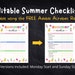 Printable Editable SUMMER Checklist, Summer Activities, Summer ...