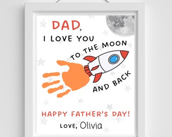 Dad Gift Handprint Art Craft, Fathers Day PRINTABLE Gift for Dad From ...