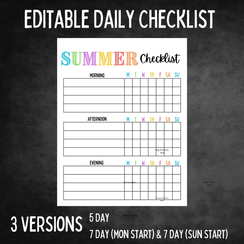 Printable Editable SUMMER 2024 Planner Bundle Summer Calendar Summer ...