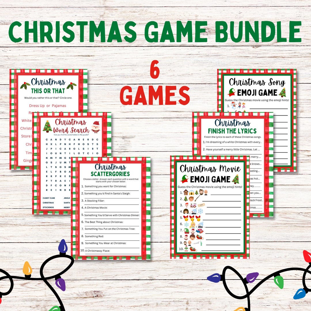Printable Christmas Game Bundle, Christmas Party Games, Christmas ...