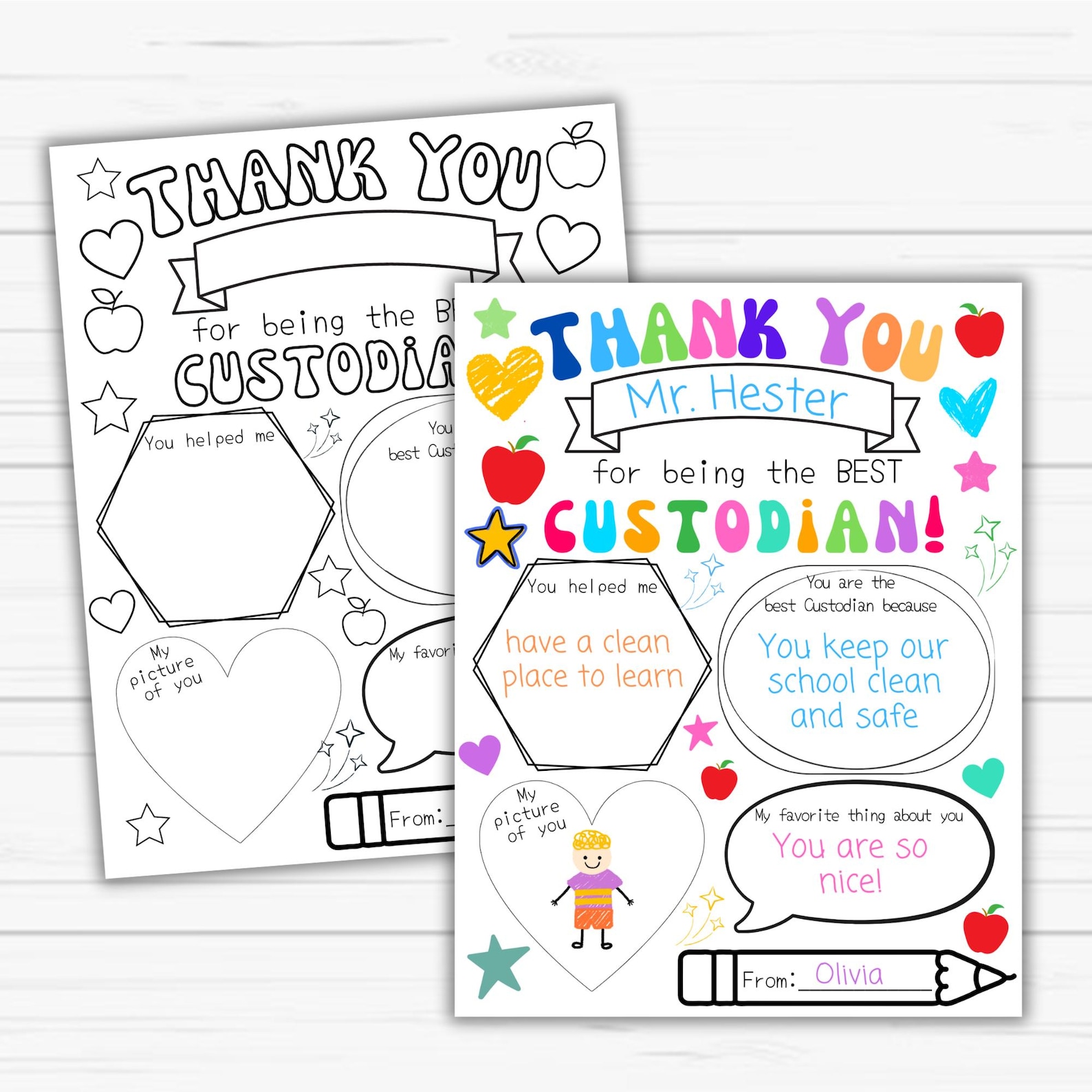 Custodian Appreciation Coloring Page • Printable Thank You Gift ...