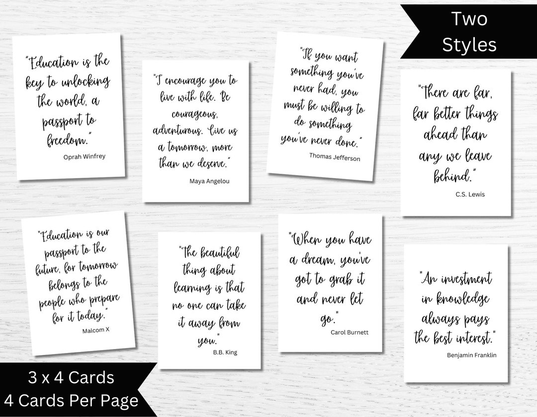 Graduation Quote Cards, Printable, Graduation Embellishments ...