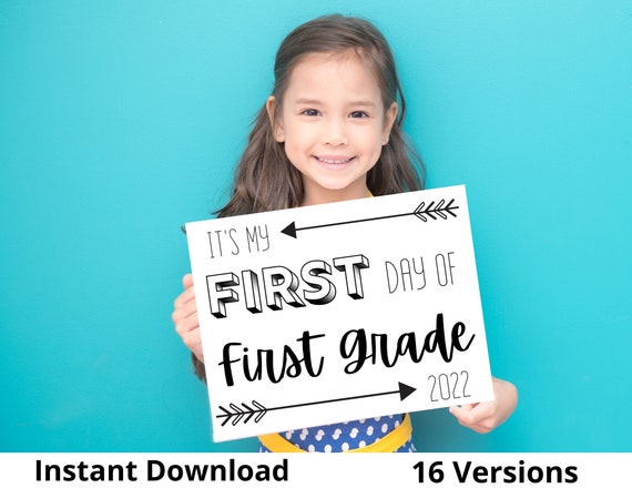 PRINTABLE Back to School Sign 2022 First Day of School Sign - Etsy