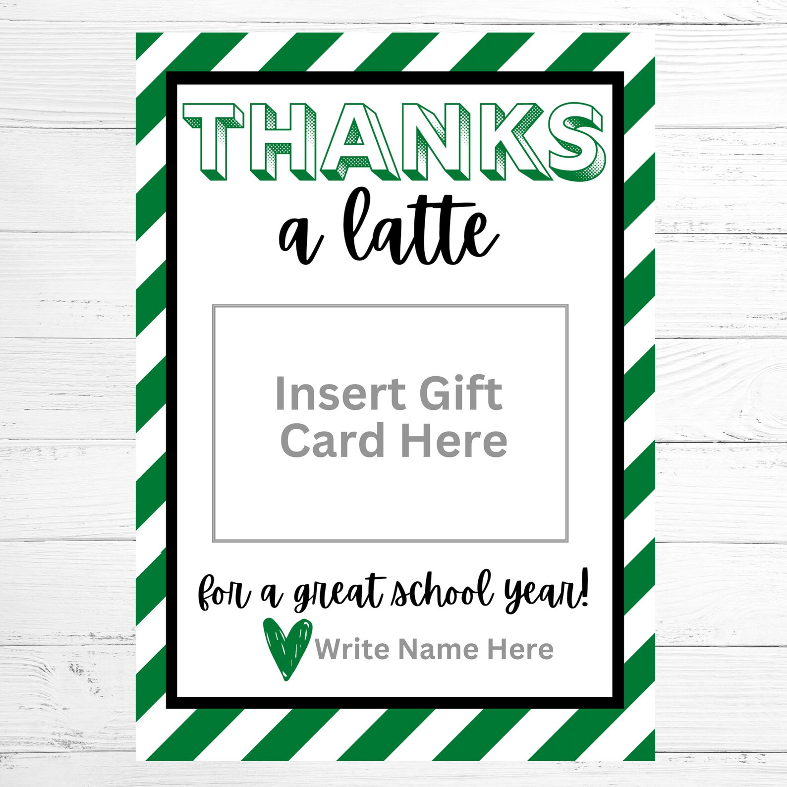 Starbucks Gift Card, Printable Gift Card Holder, Teacher Appreciation ...