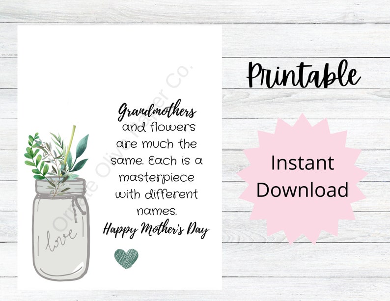 Mother's Day Craft, Grandmother, Printable, Handprint Craft - Etsy Canada