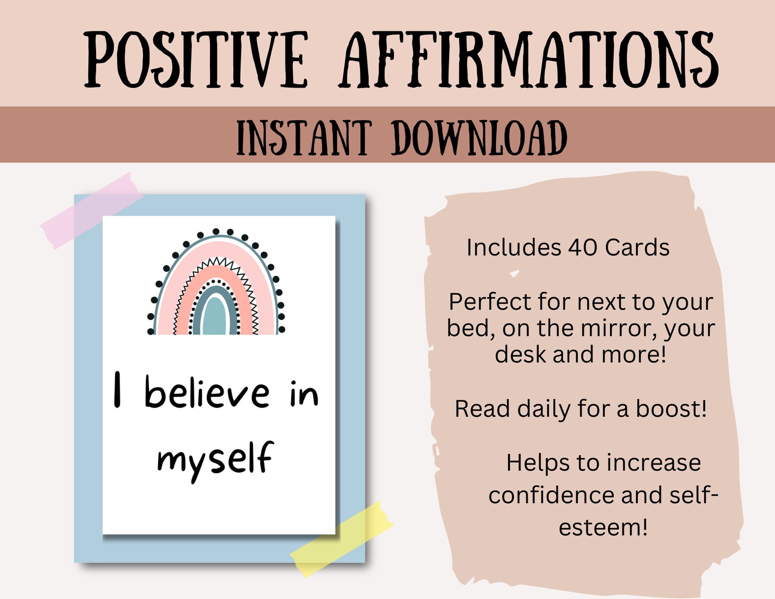 Positive Affirmation Cards, Affirmation Card Printable, Positive ...