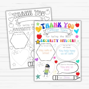 School Security Officer Appreciation Coloring Page • Printable Thank ...