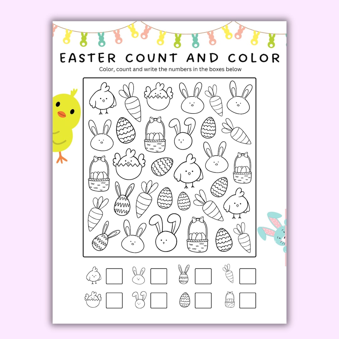 Easter Counting Activity, Spring Activity, Kids Activity, Preschool ...