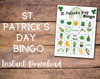 St. Patrick's Day Bingo Game - Printable - Digital Download - Etsy