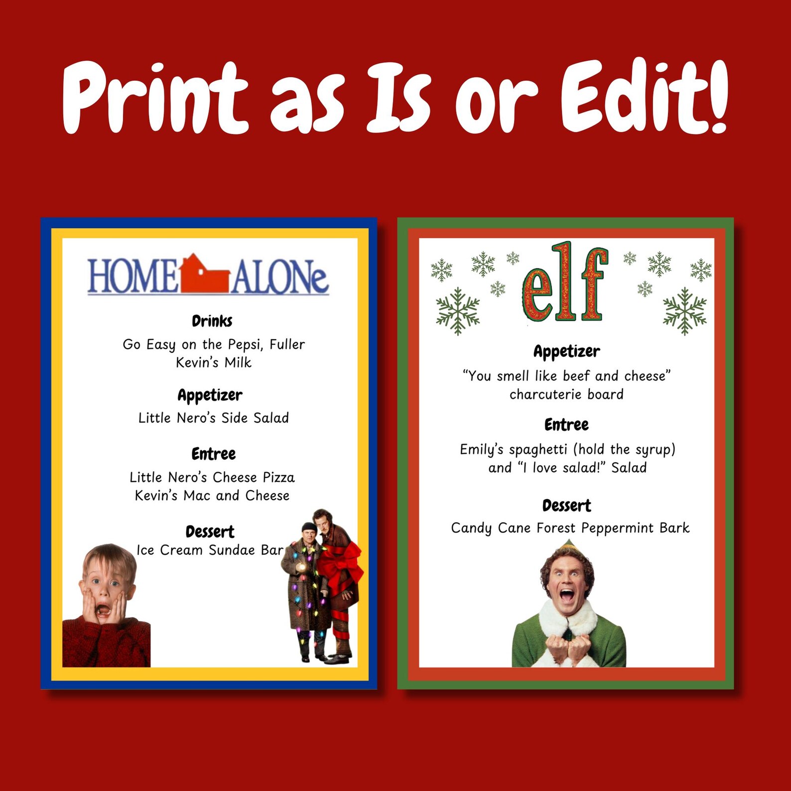 7 Christmas Dinner and a Movie Night Menus | Christmas Movie Night ...