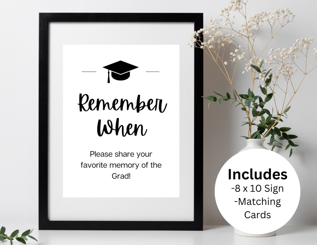 Remember When Favorite Memories of Grad Printable Graduation Sign and ...