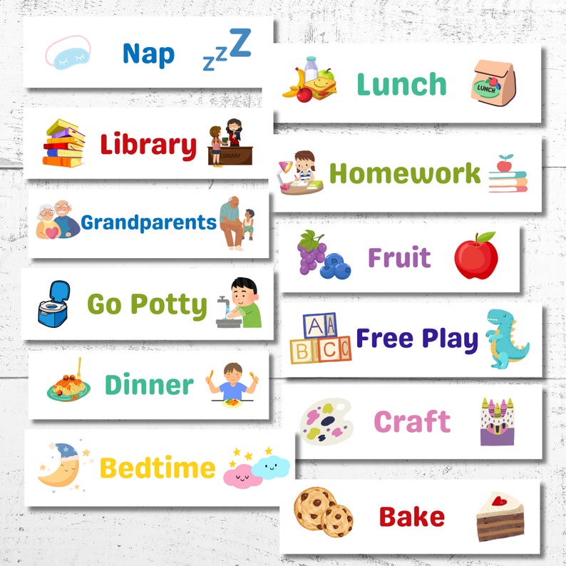 Visual Schedule, Toddler Kids Daily Routine Chart, Printable Homeschool ...