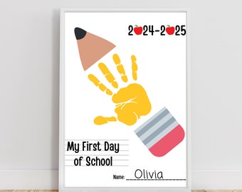 First Day of School Bee Handprint Craft for Toddler, Preschool ...