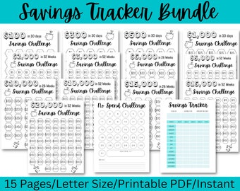 No Spend Challenge, Financial Planner Printable, Savings Tracker, Money ...