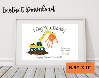 Father's Day Handprint Craft, Printable Father's Day, Father's Day Gift ...