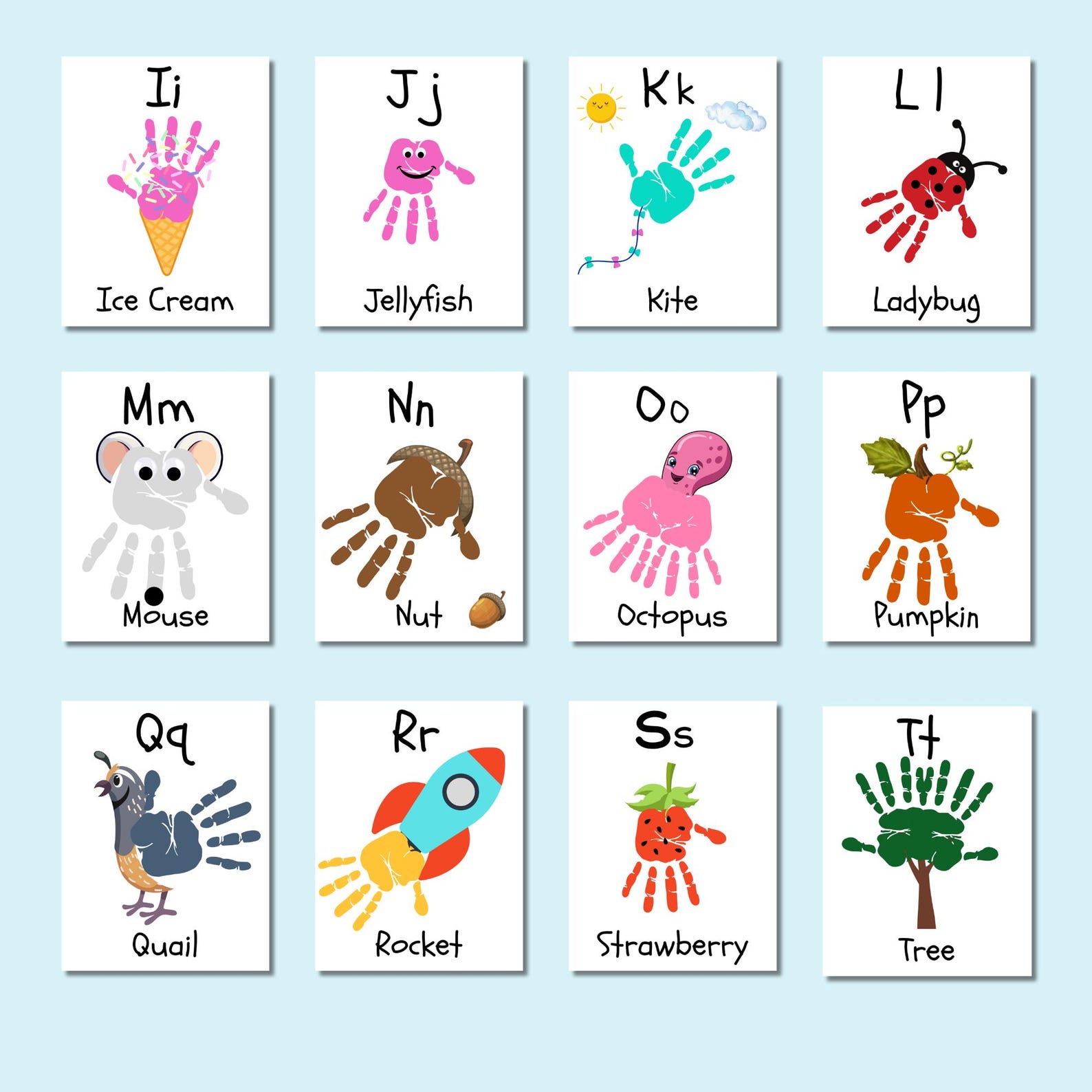 A-Z ABC Alphabet Handprint Craft Art Phonic Book / Baby Toddler Child ...