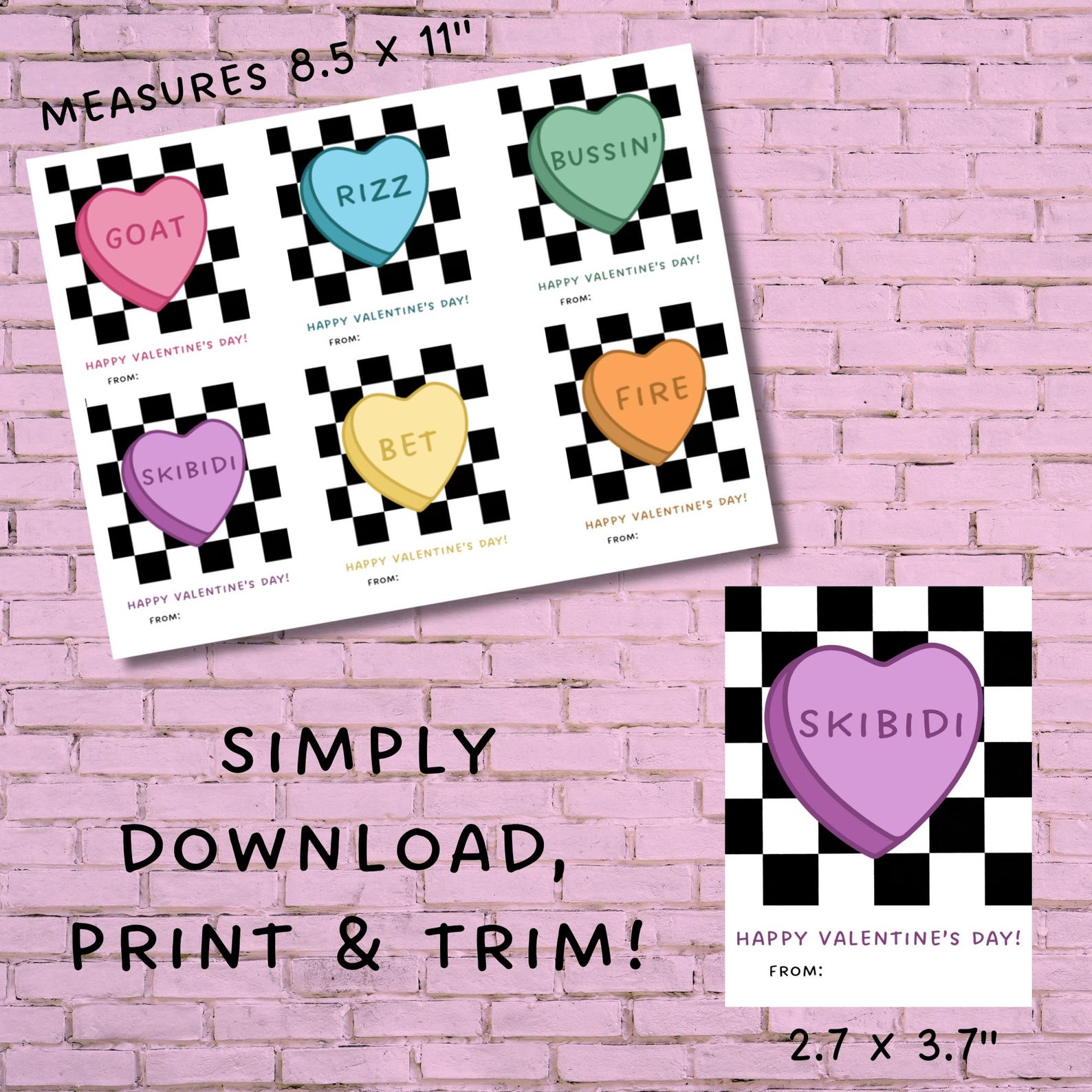 Teen Slang Candy Hearts, Funny Kids Valentine Printable, Class ...