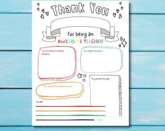 PRINTABLE Teacher Appreciation, End of School Year Teacher Gift, School ...