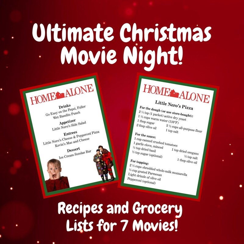 Home Alone Menu Printable - Etsy