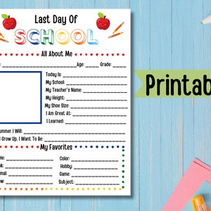 Back to School Printable, Back to School Questionnaire, School ...