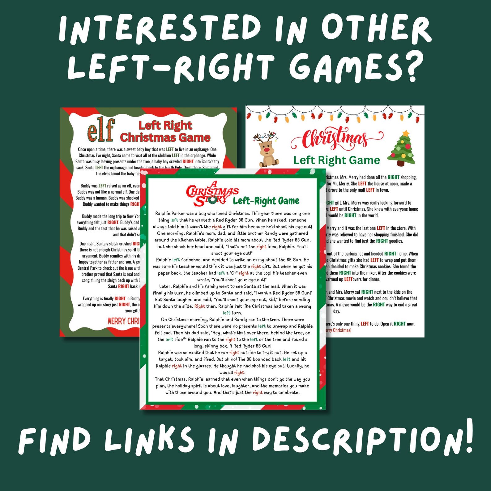 Grinch Left Right Christmas Game | Christmas Pass the Prize | Right ...
