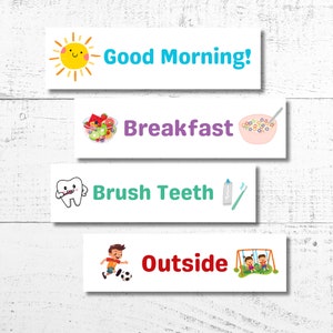 Visual Schedule, Toddler Kids Daily Routine Chart, Printable Homeschool ...