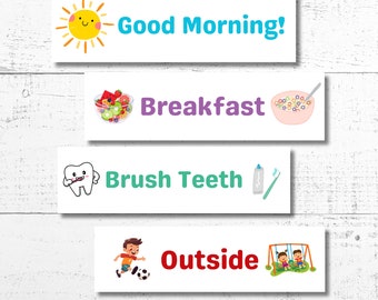 Visual Schedule Kids Daily Routine Chart 85 Cards Chores School ...