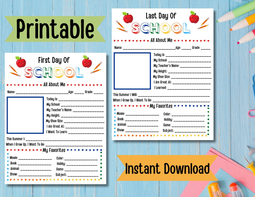 Back to School Printable, Back to School Questionnaire, School ...