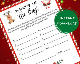 What's in the Bag Christmas Game | Printable Christmas Game | Fun ...