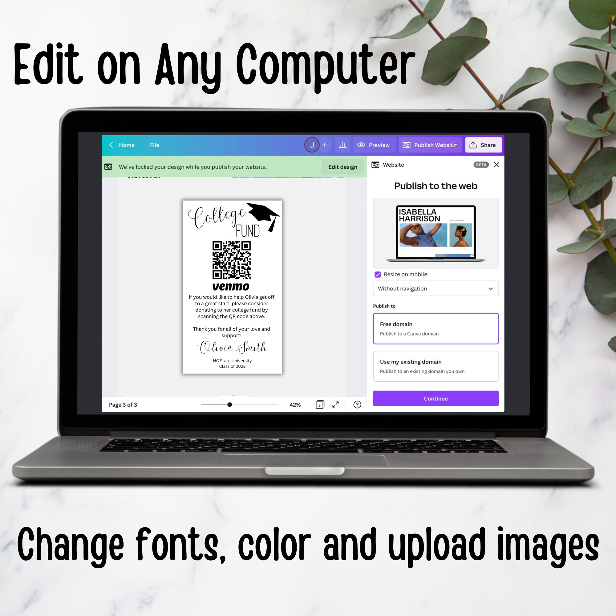 College Fund QR Card, Graduation QR Code Card Printable, Graduation ...