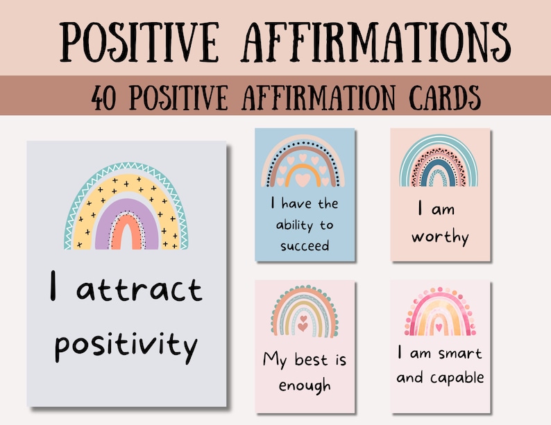 Positive Affirmation Cards, Affirmation Card Printable, Positive ...