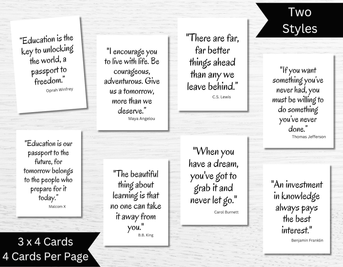 Graduation Quote Cards, Printable, Graduation Embellishments ...
