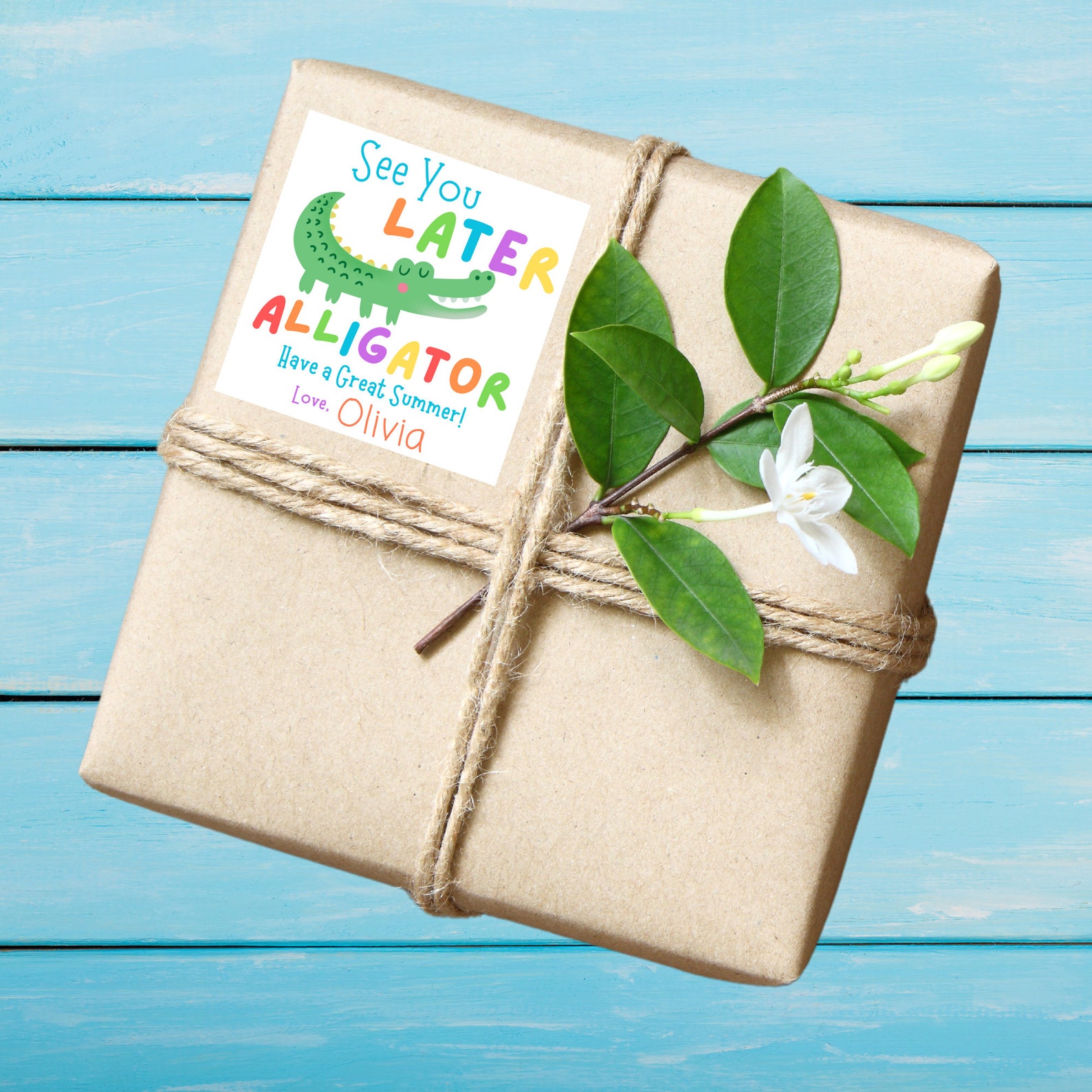 Last Day of School Tag, End of Year Friends Gift Tags, Alligator Summer ...