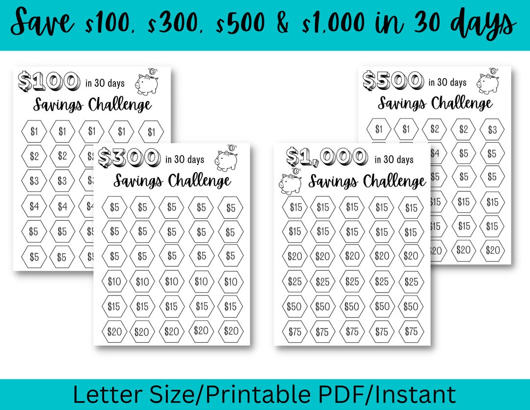 Save 100 Planner, Saving Printable, No Spend Challenge, Money Printable ...