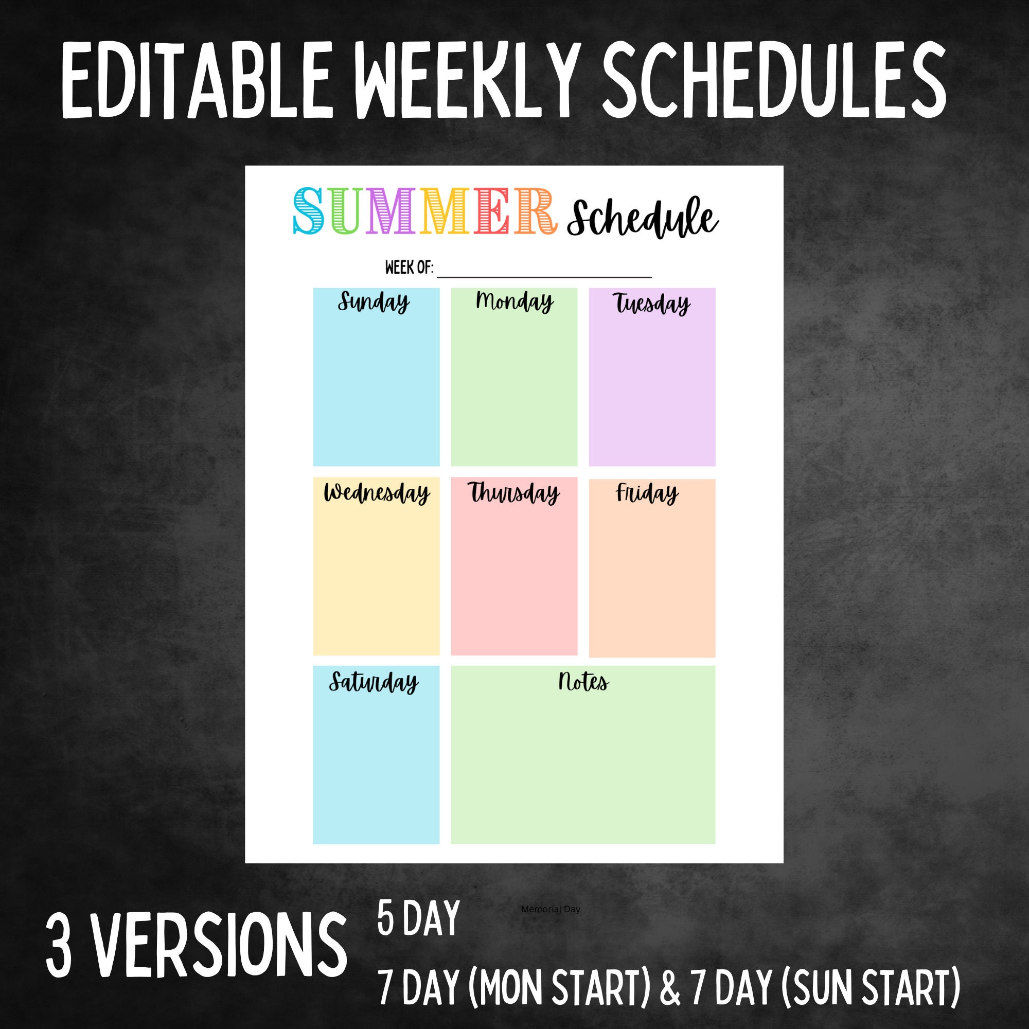 Printable Editable SUMMER 2024 Planner Bundle | Summer Calendar ...