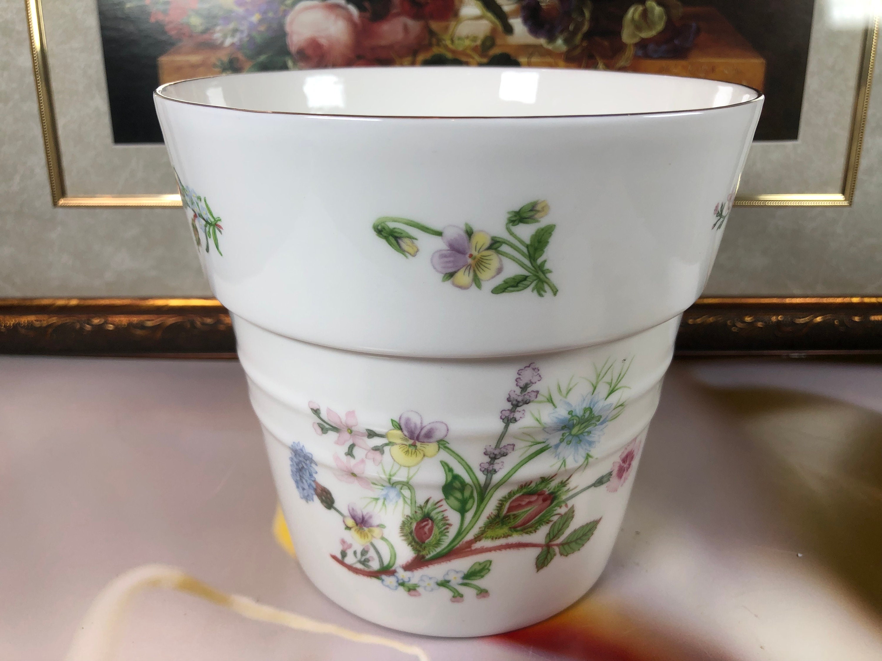 Vintage Aynsley Bone China Flower Pot Indoor Flower Fine - Etsy