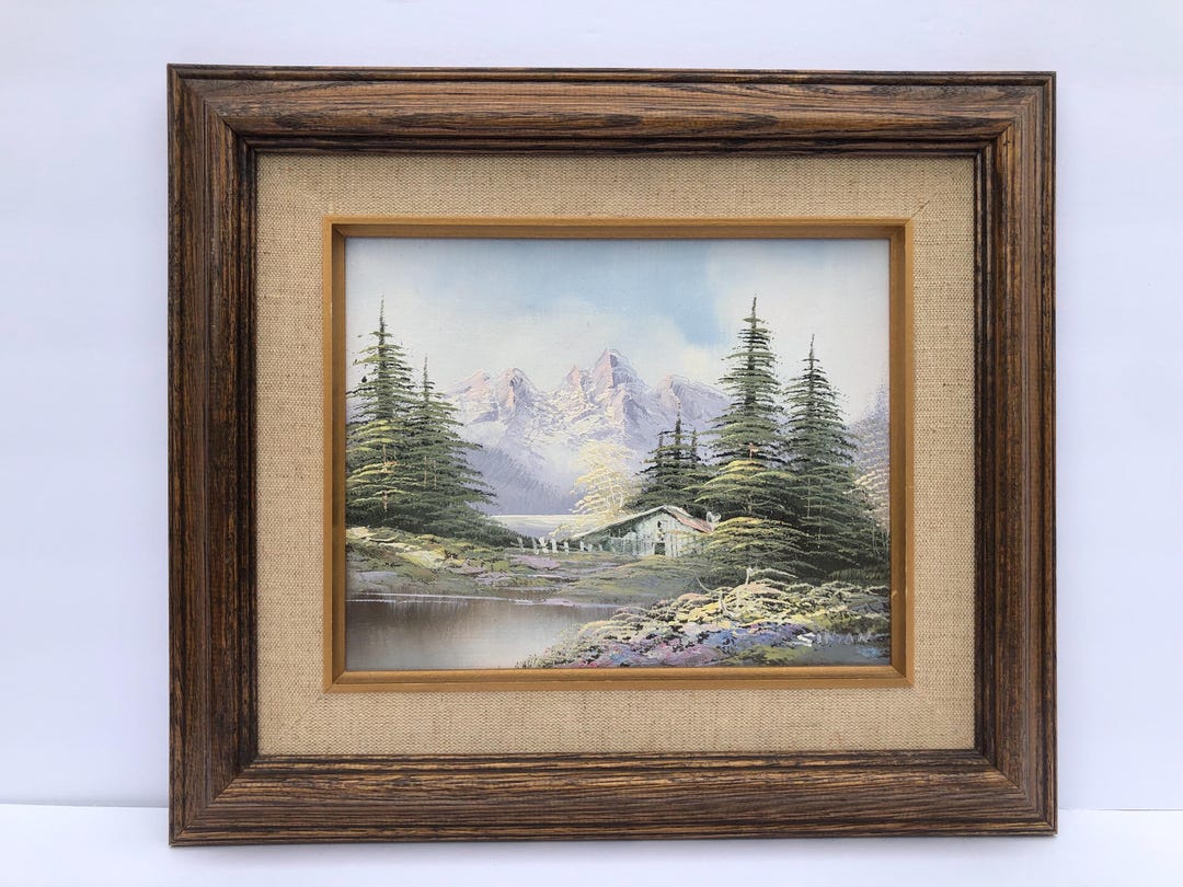 Framed Vintage Oil Painting, Signed Mountain Landscape by A. Domier - Etsy