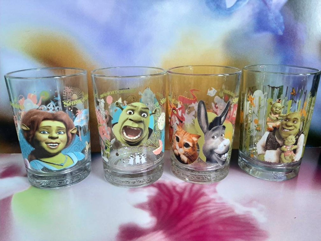Movie Shrek Theme Water Glasses, Set of Four, Limited Version, Spring ...