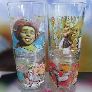 Movie Shrek Theme Water Glasses, Set of Four, Limited Version, Spring ...