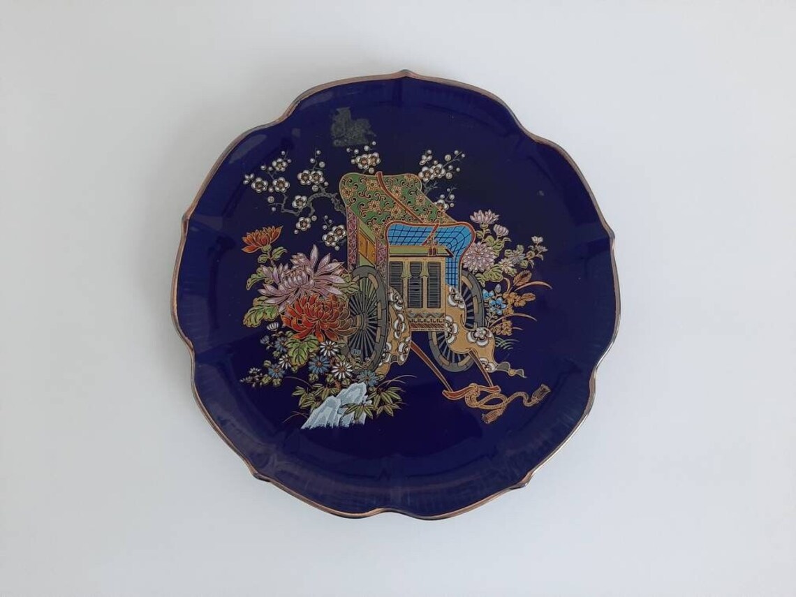 Collectible Plate 1980s Vintage Decorative Plate Cobalt - Etsy