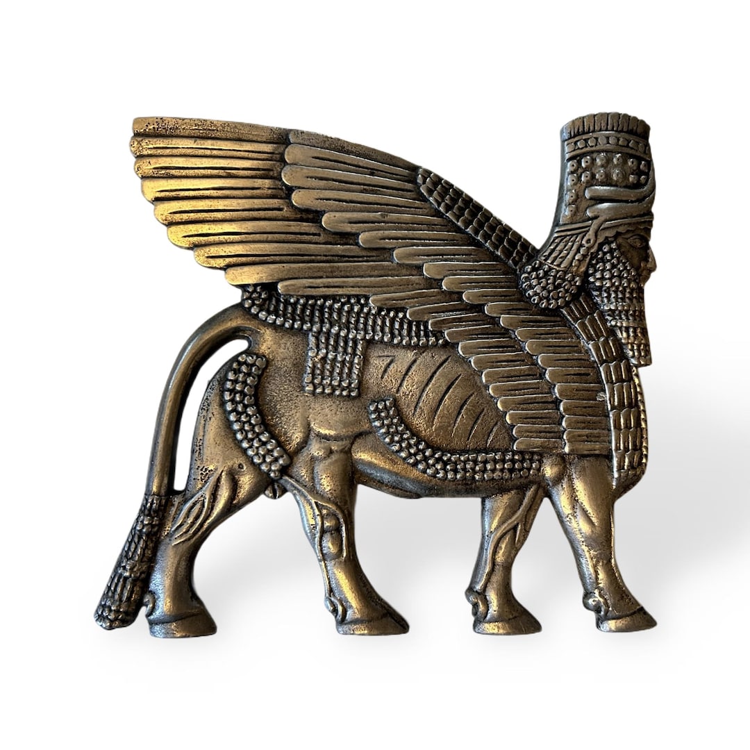 Ancient Mesopotamian Lamassu Wall Art Relief - Copper Pewter Composite ...