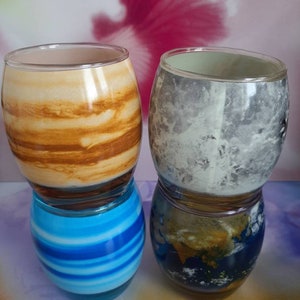 Thinkgeek Planetary Glasses, Set of 4 Drinking Glasses Made to Look ...