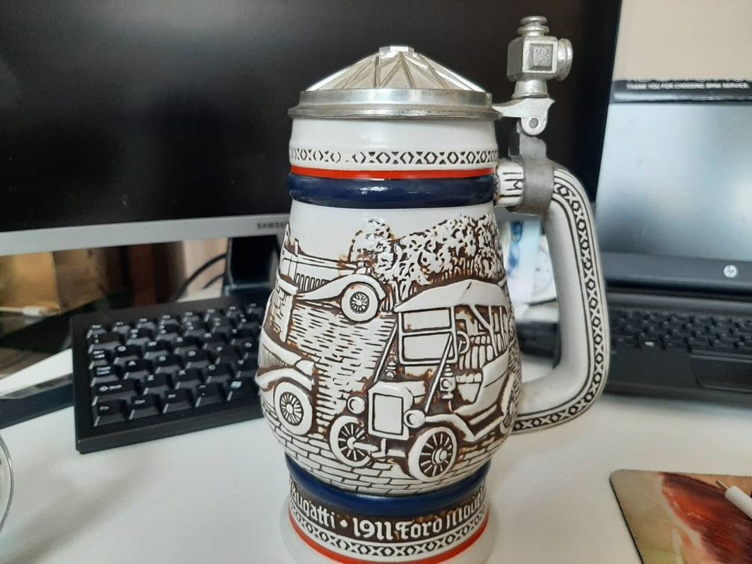 1980 Avon Ceramarte Brazil Beer Stein, RARE Vintage Ford Cars Beer ...