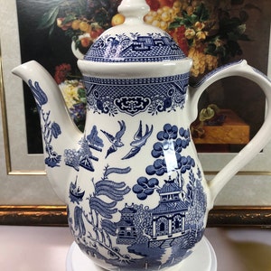 Vintage English Blue Willow Tea Set, Lots Pcs of Teaware, Suger/creamer ...