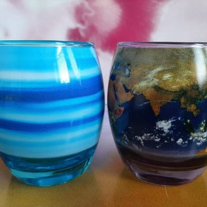 Thinkgeek Planetary Glasses, Set of 4 Drinking Glasses Made to Look ...