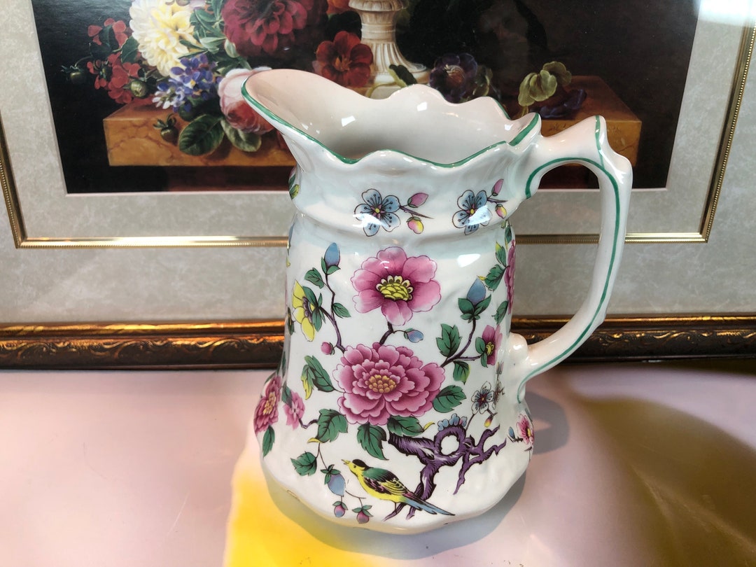 1955 Vintage Old Foley James Kent Fine Porcelain Pitcher Chinese Rose ...