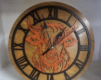 Highland Cow Desktop Analogue Clock - Etsy UK