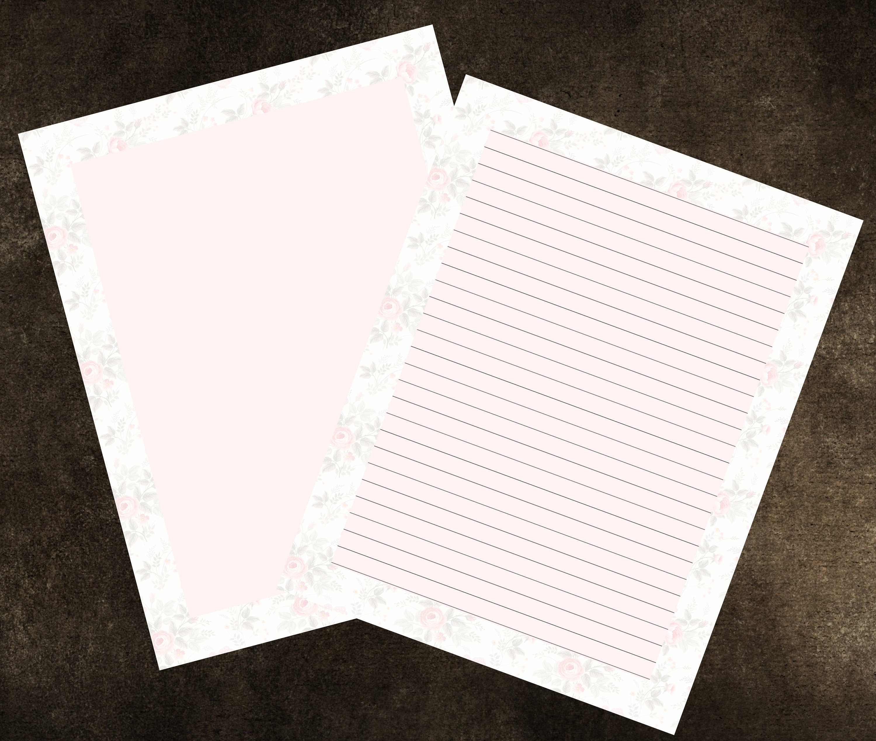 Vintage Printable Stationery, Digital Download, Lined Paper, Unlined ...