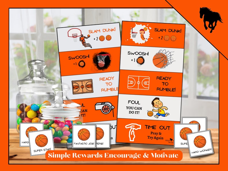 Basketball Behavior Reward System, Basketball Clip Chart, Behavior ...